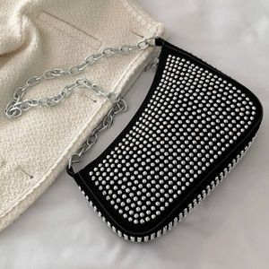Bags | Studded Shoulder Bag With Chain Strap | Poshmark